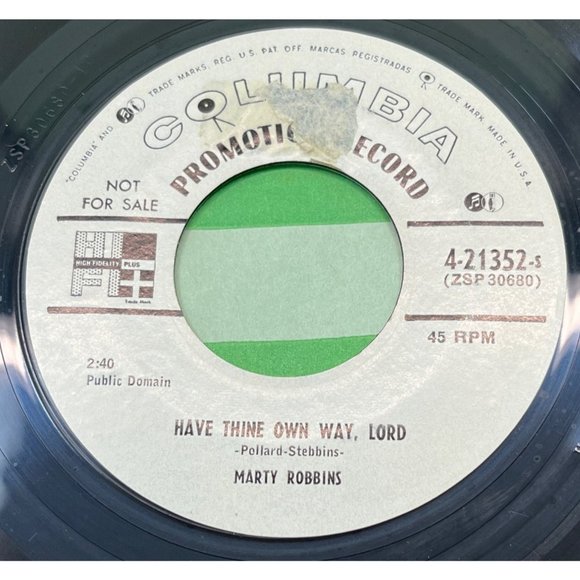 Media Marty Robbins God Understands Have Thine Own Way Lord 45